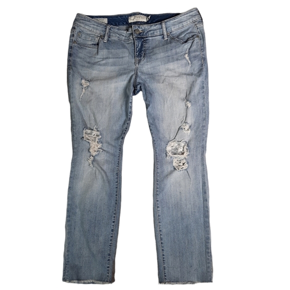torrid | Jeans | Torrid Boyfriend Distressed Lace Crop Jeans Sz R ...